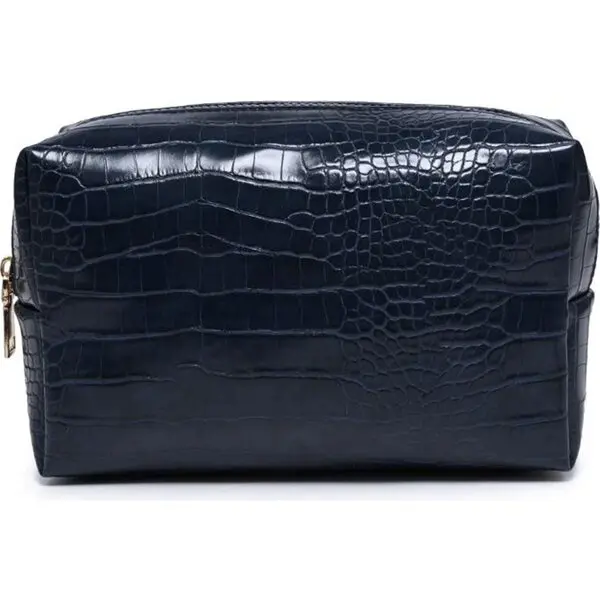 URBAN ESSENTIALS Croc Chic Cosmetic & Travel Organizer Pouch - Navy