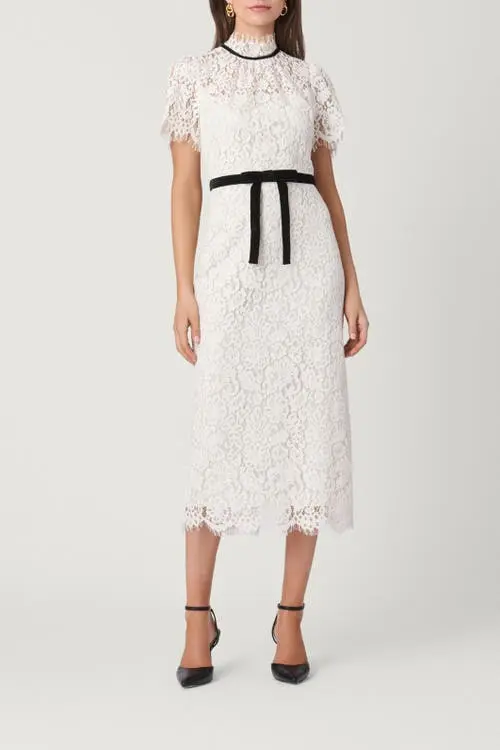 Shoshanna Velvet Corded Lace Elyse Dress