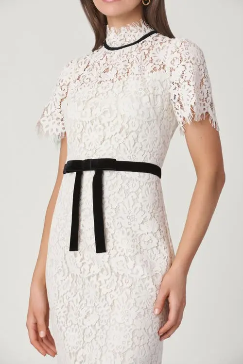 Shoshanna Velvet Corded Lace Elyse Dress