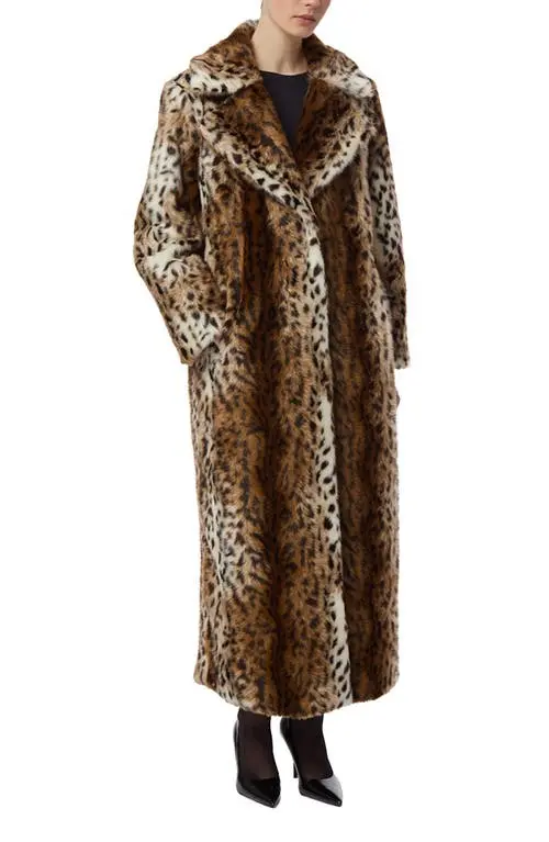 Apparis Gabrielle Faux Fur Maxi Coat - Leopard