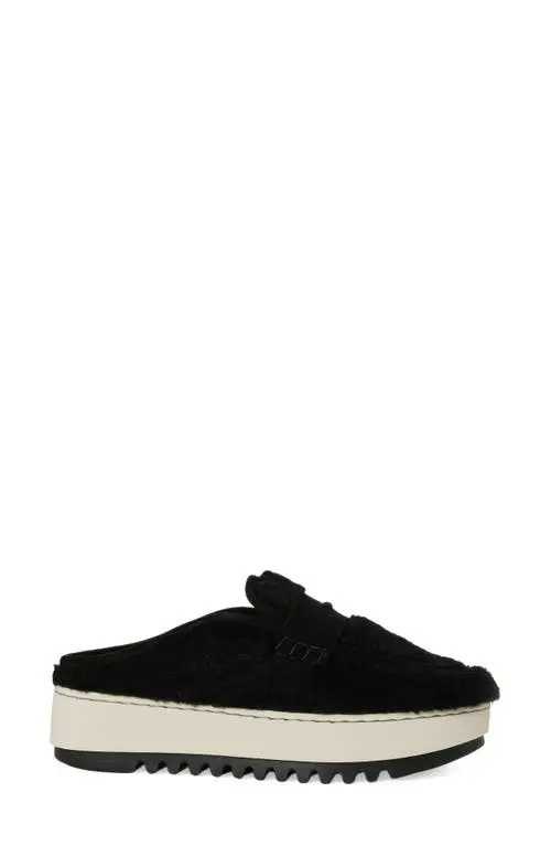Aquatalia Amata Genuine Shearling Mule - Black/shearling