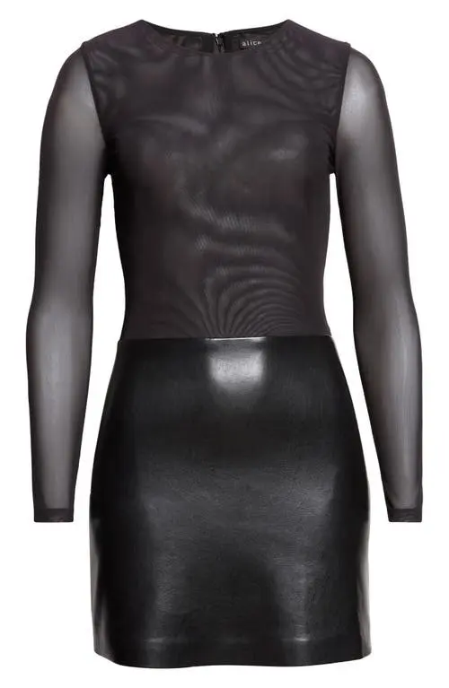 Alice + Olivia Sydney Faux Leather Minidress