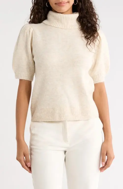 CECE DUPRAZ Turtleneck Short Sleeve Sweater - Malted