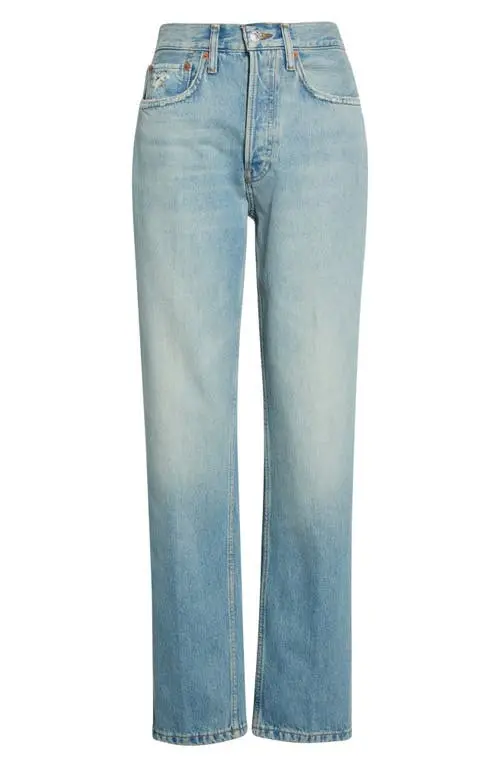 RE/DONE Pipe Distressed High Waist Jeans