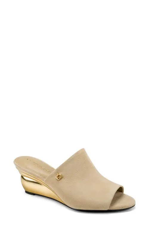 Donna Karan New York Donna Wedge Slide Sandal - Lt Brwn