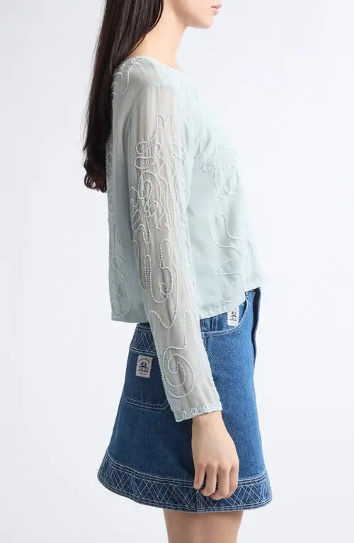 BODE Cirrus Beaded Silk Georgette Top