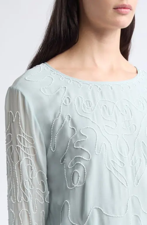 BODE Cirrus Beaded Silk Georgette Top