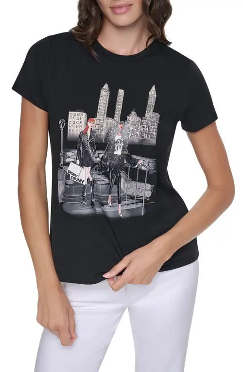 Dkny Central Park Steps Graphic T-shirt - Black