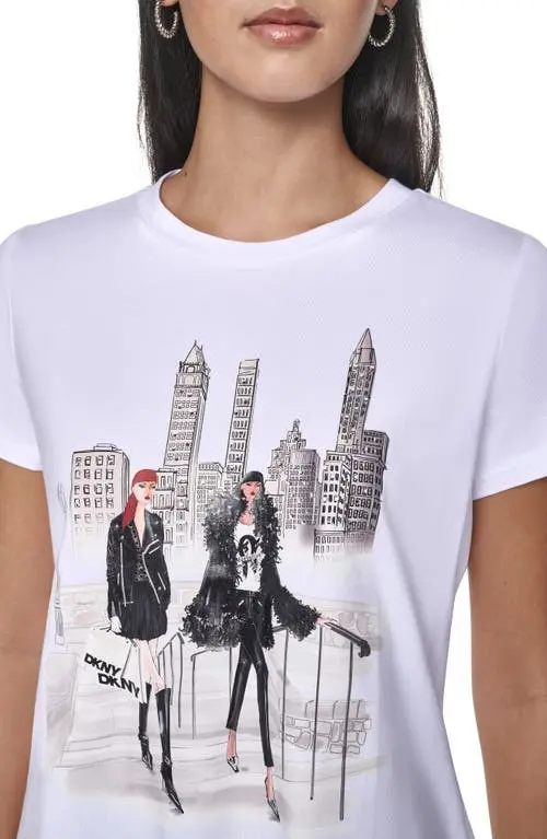 Dkny Central Park Steps Graphic T-shirt - White