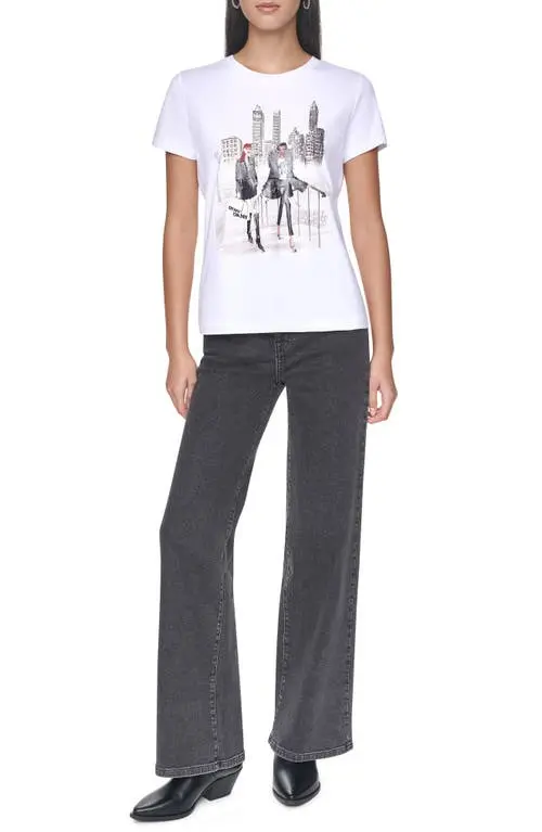 Dkny Central Park Steps Graphic T-shirt - White