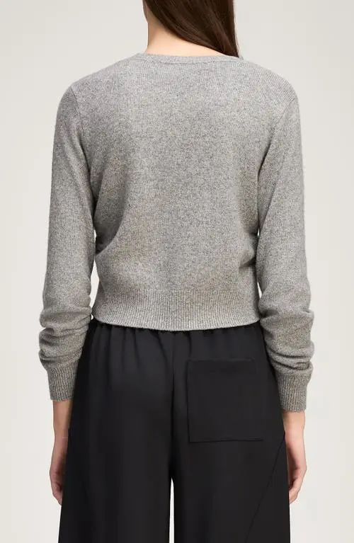 Cinq À Sept Birdie Cropped Cashmere Pullover Sweater With Ruched Sleeves