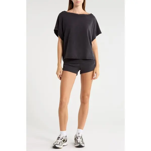 Free People Hot Shot Knit Top And Shorts Set - Black