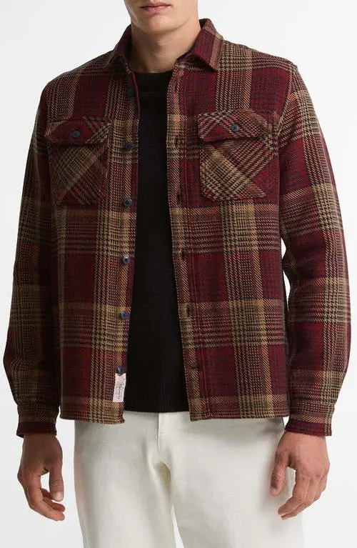 Barbour Millom Relaxed Houndstooth Shirt - Red