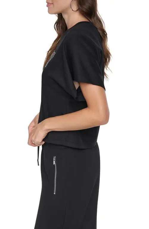 Dkny Embellished Dolman Sleeve T-shirt - Black