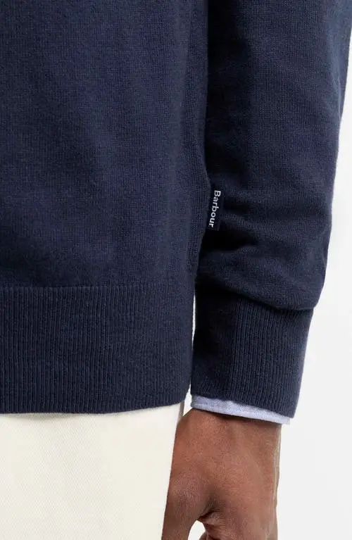 Barbour Millwood Fair Isle Half Zip Sweater - Navy