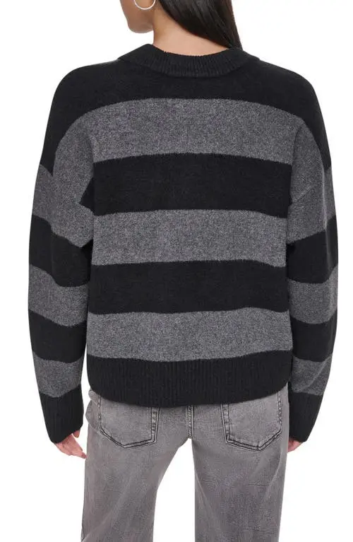 Dkny Sequin Logo Stripe Sweater