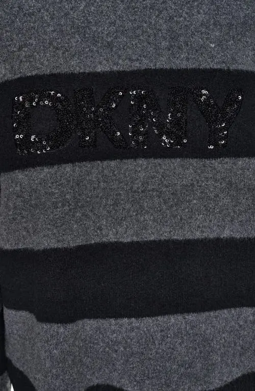 Dkny Sequin Logo Stripe Sweater
