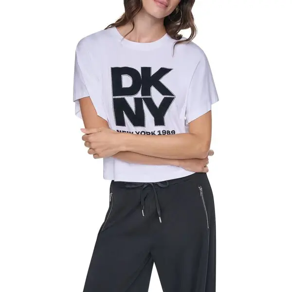 Dkny Dolman Sleeve Logo T-shirt - White