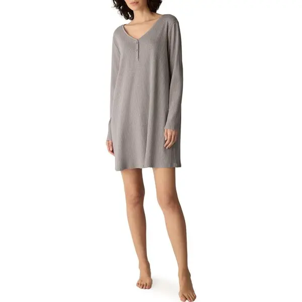 Eileen Fisher V-neck Henley Nightgown - Twine