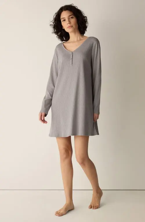 Eileen Fisher V-neck Henley Nightgown - Twine
