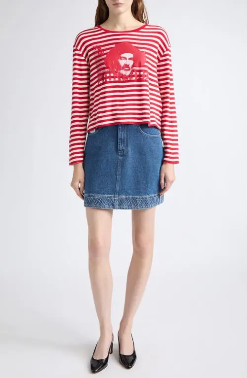 BODE Embroidered Denim Miniskirt - Indigo