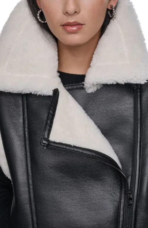 Dkny Patchwork Faux Fur Long Vest - Black/ivy