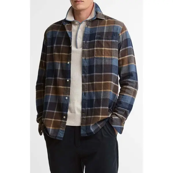 Barbour Copswell Relaxed Checked Cotton Shirt - Dark Sand