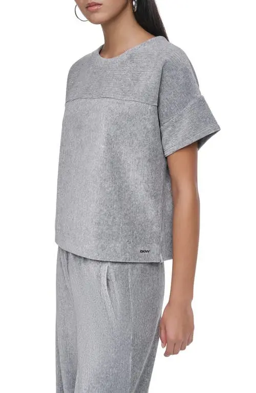Dkny Metallic Velvet T-shirt - Feather He