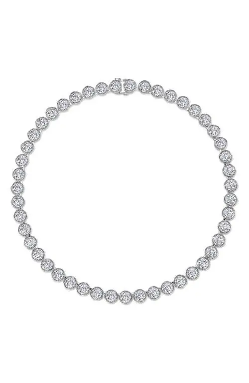Lafonn Blossom Cradle Simulated Diamond Line Necklace - White/silver