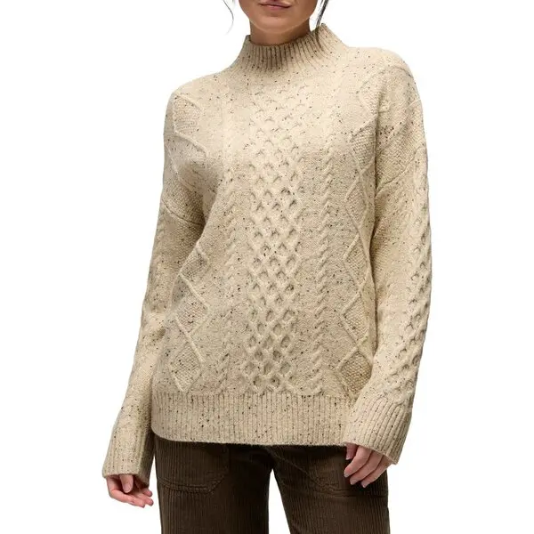 Prana Amber Mountain Cable Sweater - Stone