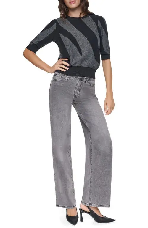 Dkny Metallic Colorblock Sweater