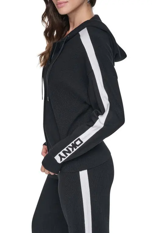 Dkny Logo Stripe Zip Hoodie