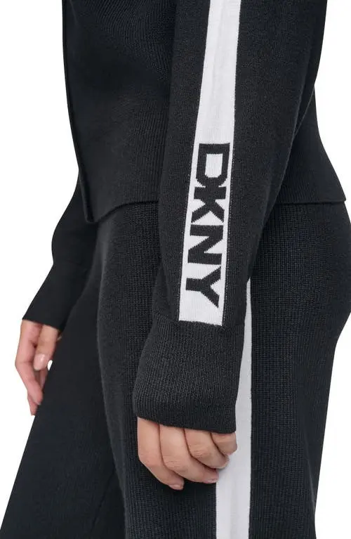 Dkny Logo Stripe Zip Hoodie