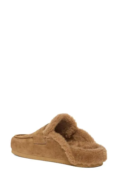 Paige Wynn Faux Fur Lined Leather Loafer Mule