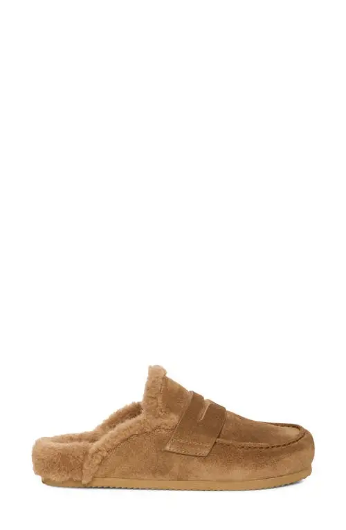 Paige Wynn Faux Fur Lined Leather Loafer Mule