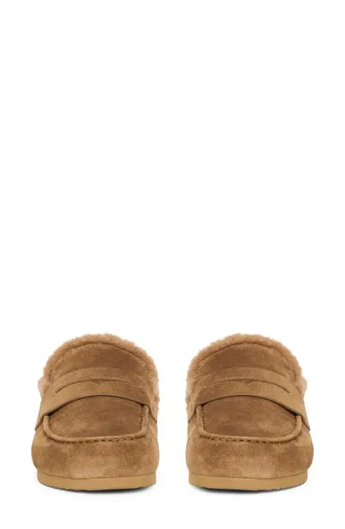 Paige Wynn Faux Fur Lined Leather Loafer Mule