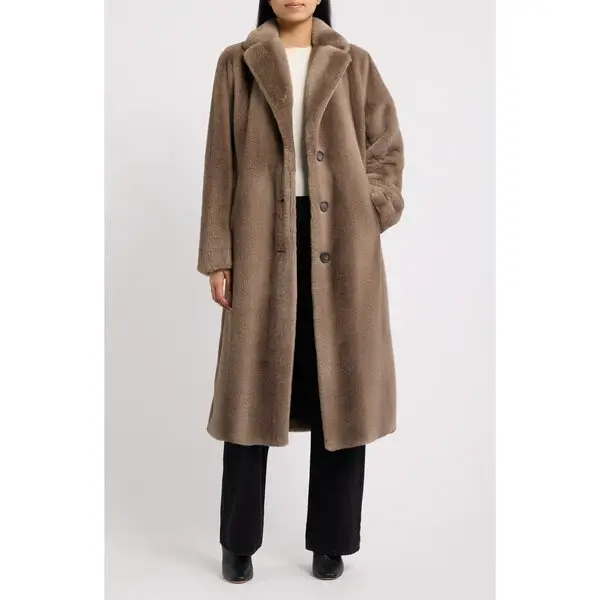 Bernardo Faux Fur Long Jacket