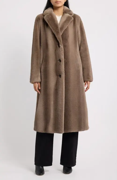 Bernardo Faux Fur Long Jacket