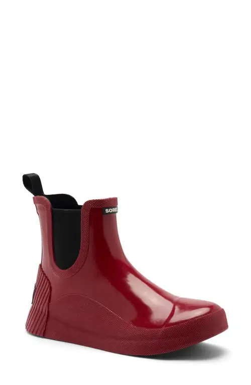 Sorel Out N About Iv Chelsea Waterproof Rain Boot - Red Dahlia/black