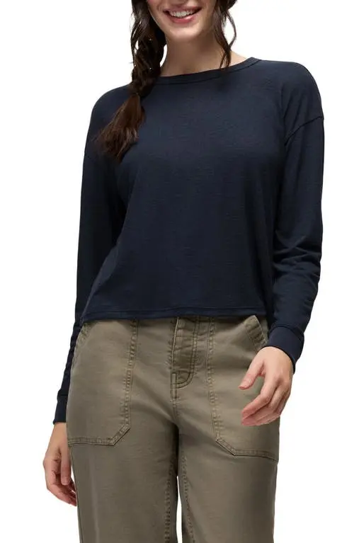 Prana Cozy Up Crewneck Long Sleeve T-shirt With Drop Shoulder - Nautical