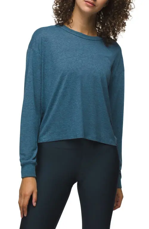 Prana Cozy Up Crewneck Long Sleeve T-shirt With Drop Shoulder - Root Green