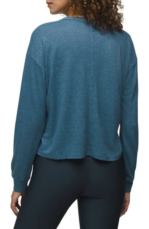 Prana Cozy Up Crewneck Long Sleeve T-shirt With Drop Shoulder - Root Green
