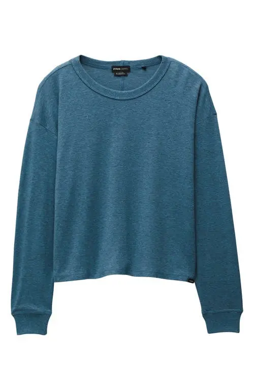 Prana Cozy Up Crewneck Long Sleeve T-shirt With Drop Shoulder - Root Green