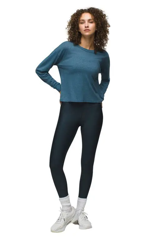 Prana Cozy Up Crewneck Long Sleeve T-shirt With Drop Shoulder - Root Green