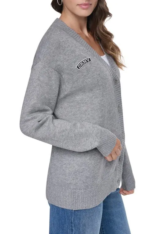Dkny Textured Patches Cardigan - Feather He