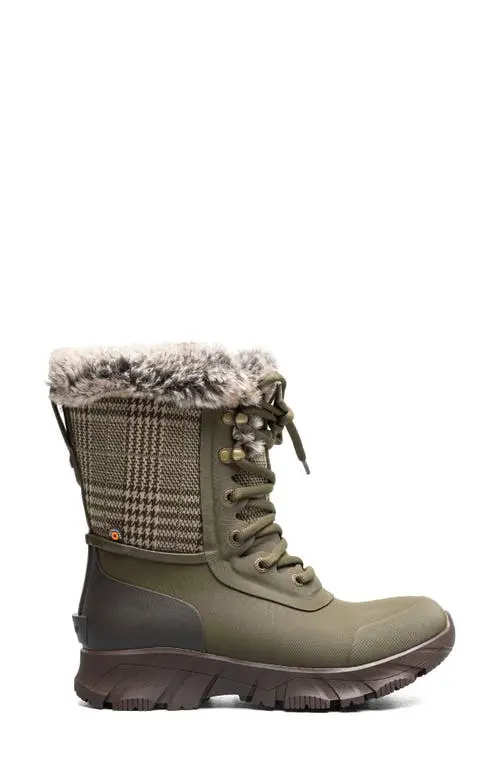 Bogs Arcata Ii Faux Fur Lined Waterproof Lace-up Boot - Olive Multi