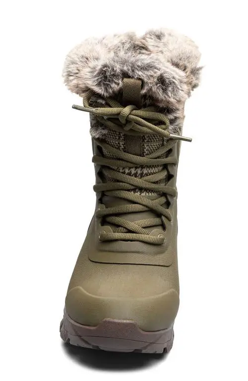Bogs Arcata Ii Faux Fur Lined Waterproof Lace-up Boot - Olive Multi