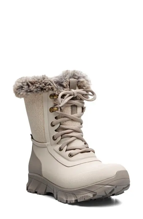 Bogs Arcata Ii Faux Fur Lined Waterproof Lace-up Boot - Taupe Mult