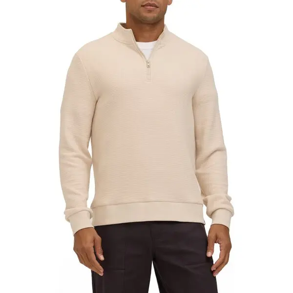 THREADS 4 THOUGHT Half-zip Waffle Pullover - Tapioca