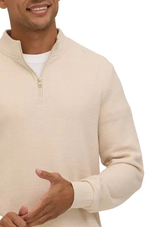 THREADS 4 THOUGHT Half-zip Waffle Pullover - Tapioca